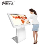 China White Interactive Touch Screen Kiosk 49inch 180W Floor Stand LED Screen Android OS for sale