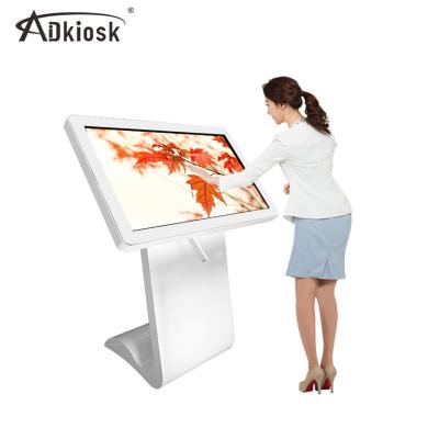 China White Interactive Touch Screen Kiosk 49inch 180W Floor Stand LED Screen Android OS for sale