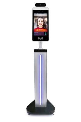 China 7 Inch Screen floor standing Face Recognition Terminal Infrared Thermometer Scanner for sale