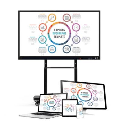 China NTSC Touch Screen Interactive Whiteboard 400cd/M2 4K Lcd Tempered Panel 75