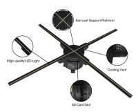 China 2200mah Built in Li Battery 3D Hologram Fan Display Fan with 256pcs LED Lamp Beads 30cm for sale