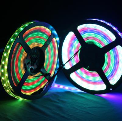 China WS2812B RGB 5050SMD Individual Addressable LED Strip Light 5V 60LEDs/m 5m Black PCB 300Pixels for sale