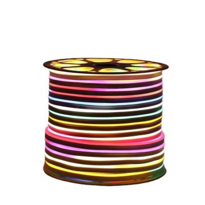 China LED Neon Flexible Tube 240LEDs/M 14.4W/M Silicone IP65 Cuttable 5M Roll for sale
