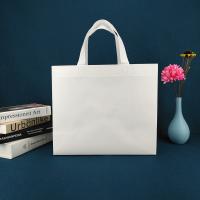 China PP Non Woven Shopping Tote Bag Eco Friendly Biodegradable 80 GSM Custom Logo White for sale