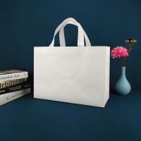 China PP Non Woven Shopping Tote Bag Eco Friendly Biodegradable 80 GSM Custom Logo White for sale