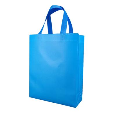 China Custom Recycled Blue Non Woven Tote Bag 80-180GSM Eco Friendly Reusable Shopping Bag for sale