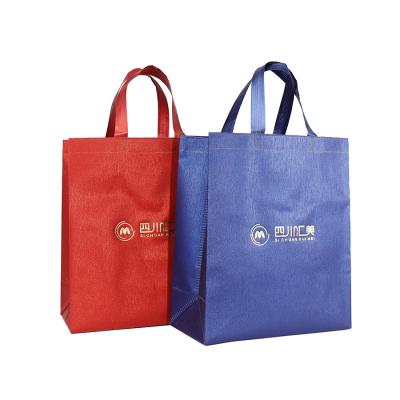 China Custom Logo Reusable Non Woven Shopping Bags 80-180 GSM Eco Friendly Tote with Handle for sale