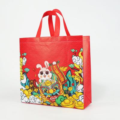 China Custom Printed Non Woven Tote Bags Eco Friendly Reusable Shopping Bags 80-180 GSM for sale