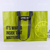 China Anti Pull Polypropylene Woven Bags 160 Gsm Green Biodegradable Shopping Bags for sale
