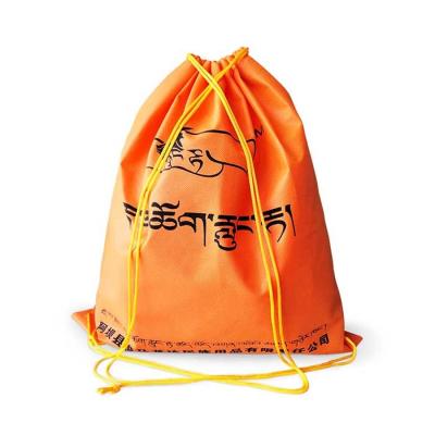 China Grocery Printed Drawstring Bag 110Gsm Breathable With Soft Feeling for sale