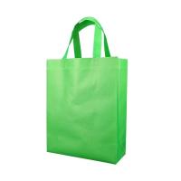 China Recycled Green 86GSM Non Woven Shopping Bags Custom Size Polypropylene Tote Bags for sale