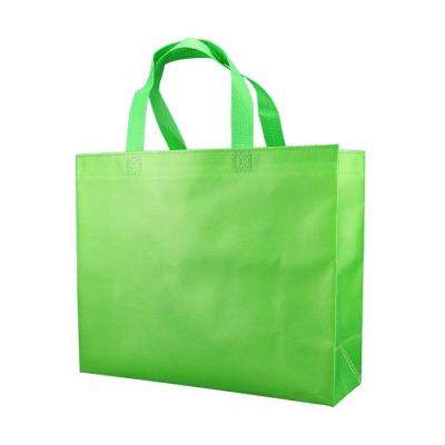 China Eco Friendly Non Woven Shopping Bags 50gsm Green PP Tote Bags Reusable Custom for sale