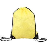 China Polypropylene 32x42cm Drawstring Non Woven Bag Yellow 80gsm Promotional Shopping for sale