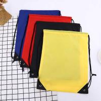 China Polypropylene 32x42cm Drawstring Non Woven Bag Yellow 80gsm Promotional Shopping for sale
