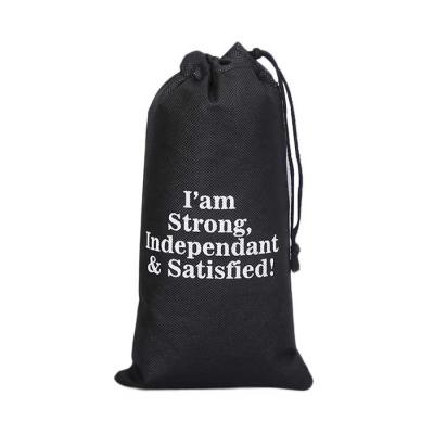 China 25*49cm Drawstring Non Woven Bag Polypropylene Black 85Gsm for sale