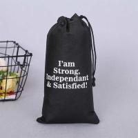 China 25*49cm Drawstring Non Woven Bag Polypropylene Black 85Gsm for sale