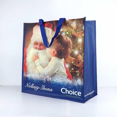China 170gsm Laminated Polypropylene Woven Bag 38x39x18cm Custom Color Eco Friendly Gift Bag for sale