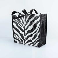 China Full Color Laminated PP Woven Shopping Bag 110gsm Recycled Polypropylene Shoes Bag for sale