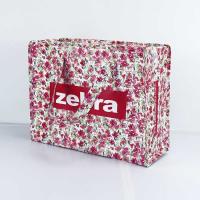 China Foldable PP Woven Shopping Bag 42x35x23cm 150gsm Laminated Eco-Friendly Handle Bag for sale