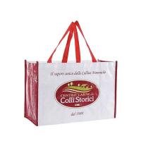 China Custom Laminated PP Woven Shopping Bag 46x35x20cm 180gsm Dustproof Shrink Resistant for sale