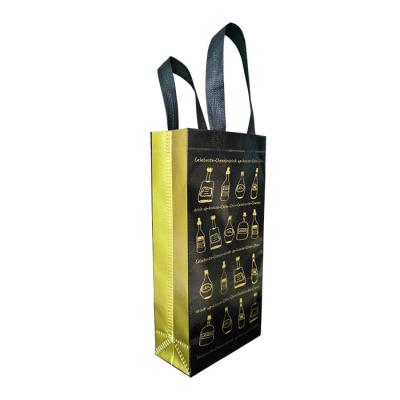 China Custom PP Non Woven Wine Bags 100-180 GSM Eco Friendly Reusable Tote Bags Anti Tear for sale