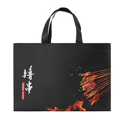 China Custom Polypropylene Non Woven Take Away Bags 90gsm 15kg Load Capacity for sale