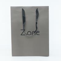 China Custom Coated Kraft Paper Shopping Bags for Clothes Gifts 300gsm with Ribbon Handle for sale