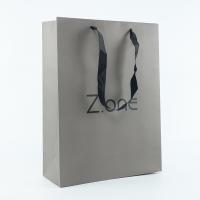China Custom Coated Kraft Paper Shopping Bags for Clothes Gifts 300gsm with Ribbon Handle for sale