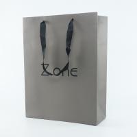 China Custom Coated Kraft Paper Shopping Bags for Clothes Gifts 300gsm with Ribbon Handle for sale