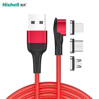 China 90 Degree USB Magnetic Charging Cable Practical 3A Fast Charging for sale