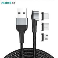 China 90 Degree USB Magnetic Charging Cable Practical 3A Fast Charging for sale