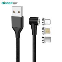 China Practical Phone Charging Cable Magnetic Type C Multiscene Nylon Braided for sale