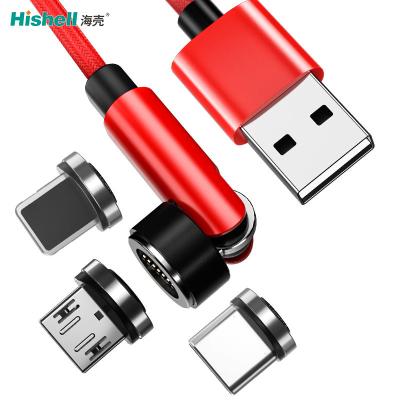 China Nylon Braided Fast Magnetic Charging Cable 3A Multicolor 540 Degree for sale