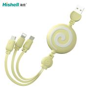 China Multicolor ABS Retractable Mobile Phone Charger , Antiwear Mobile USB Data Cable for sale