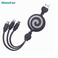 China Bending Resistance Mobile Phone Charging Cable Retractable Flame Retardant for sale