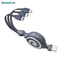 China Multicolor ABS Retractable Mobile Phone Charger , Antiwear Mobile USB Data Cable for sale