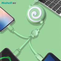 China Multicolor ABS Retractable Mobile Phone Charger , Antiwear Mobile USB Data Cable for sale