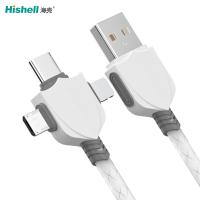 China Stainproof Multiscene USB C Phone Cord , OEM 3 In 1 Mobile Charging Cable for sale