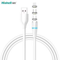 China Length 1.2M PVC Magnet Charging Cable , Multicolor 3 In One Magnetic Cable for sale
