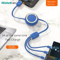 China Anti Abrasion Retractable Cell Phone Cord Charger Multicolor Durable for sale