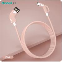 China Hishell Multicolor 3A Mobile Phone Charging Cable Type C TPE ABS L Shaped for sale