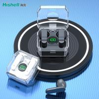 China Transparent Cover Type C No Wire Headphones 5.3 Bluetooth Stereo Earbuds for sale