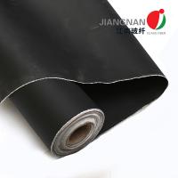 China 666 C SS Woven Fiberglass Fabric Reinforced With SS Wire With 2-Sides Black Silicone Coating for sale