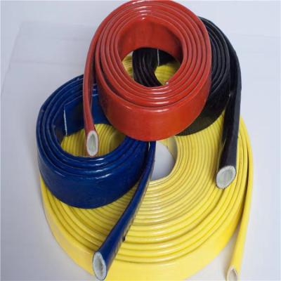 China Heat Resistant Silicone Rubber Fiberglass Sleeving High Temperature Fire Sleeves for sale