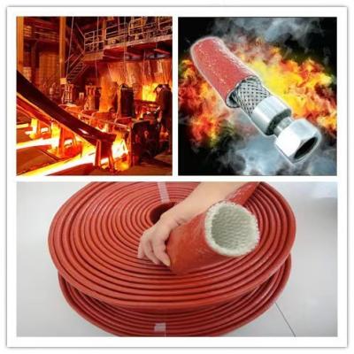 China Flame Resistance Silicone Rubber Coated Fiberglass Sleeving Heat Insulation for sale