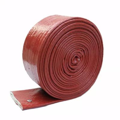 China Heat Insulation Silicone Coated Fiberglass Heat Shield Silicone Fire Sleeve for sale