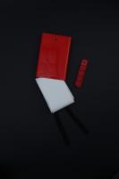 China Plastic Injection Molded Box Square Red PVC Plastic Profile For Fire Blanket for sale