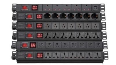 China 1u PDU Horizontal Rackmount Power Strip - Surge Protector 10 NEMA 5-15r Outlet 100V-240V/15A 1800 Joules, 10 Independent LED Switches for sale