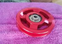 China Alloy Material Gym Equipment Pulley 4.5 Inch Red Design Health Equipment Rollers for sale