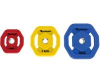 China Commercial Metal Weight Plates , Weightlifting Bumper Plates With Rubber / Steel Material for sale